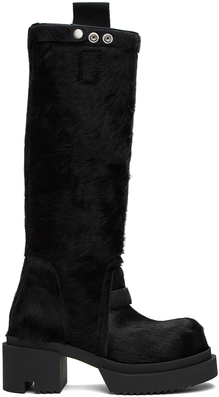 Rick Owens Black Pull On Bogun Boots In 09 Black - 41% Off